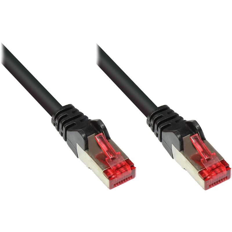 0.15m Good Connections Cat. 6 Patchkabel S/FTP PiMF RJ45 Stecker auf RJ45 Stecker Schwarz