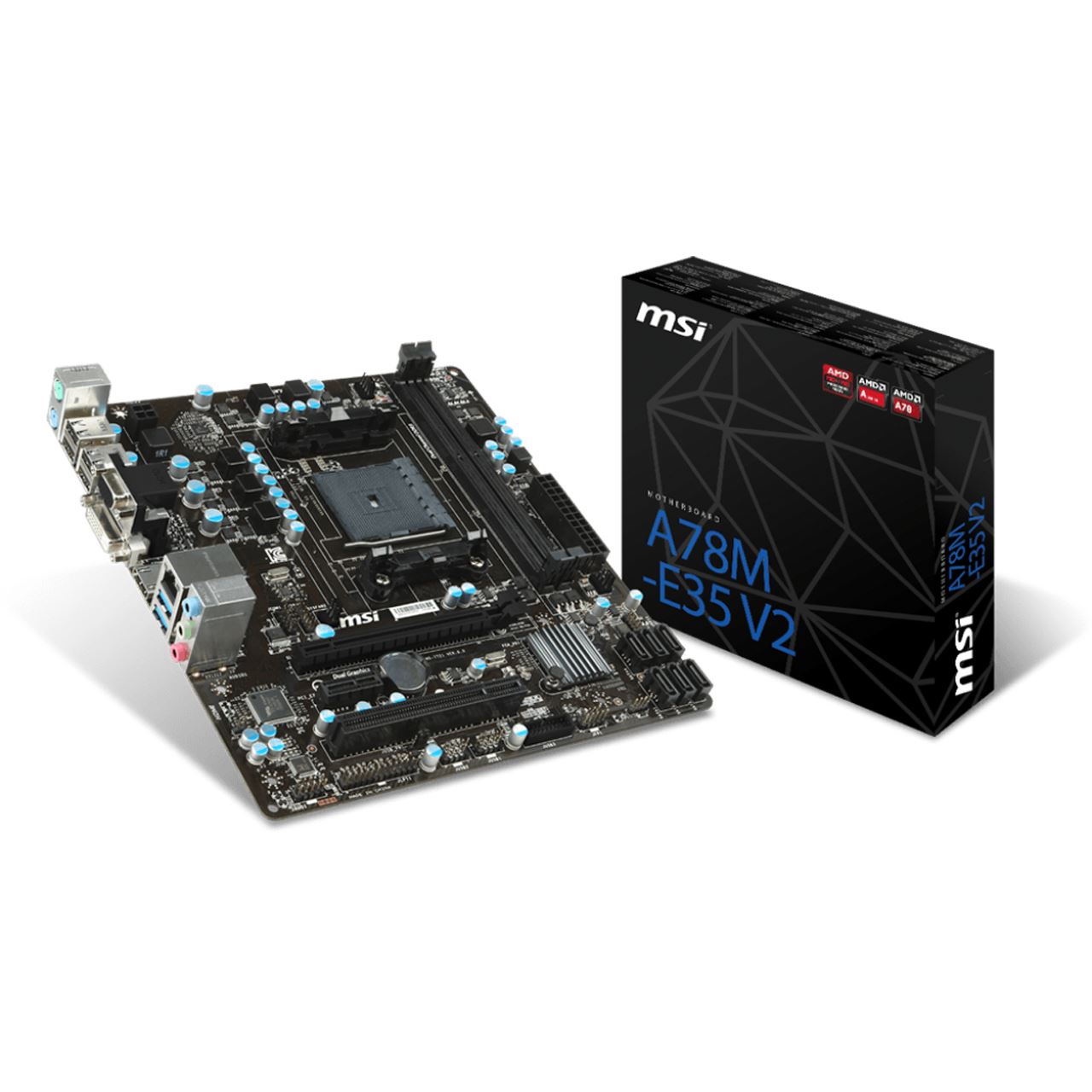 MSI A78M-E35 V 2.0 AMD A78 So.FM2+ Dual Channel DDR3 mATX Retail ...