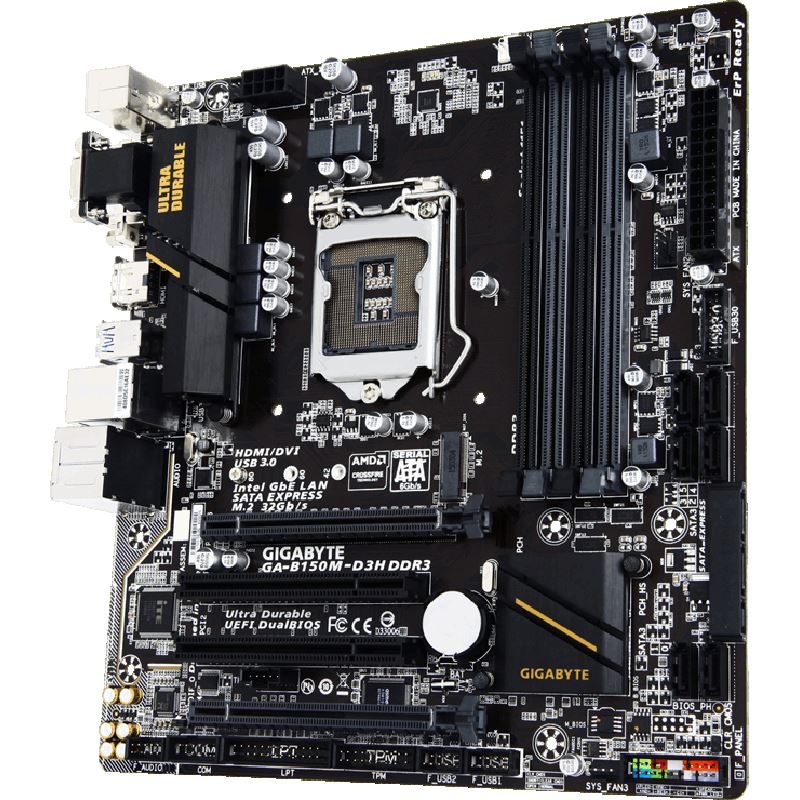 Gigabyte GA-B150M-D3H DDR3 Intel B150 So.1151 Dual Channel DDR mATX ...