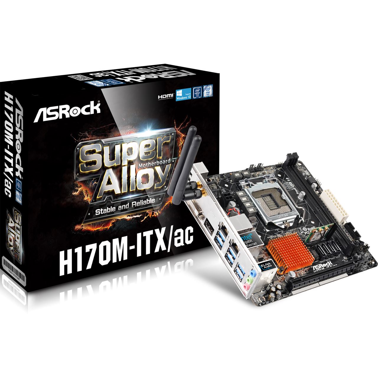 ASRock H170M-ITX/ac Intel H170 So.1151 Dual Channel DDR4 Mini-ITX ...