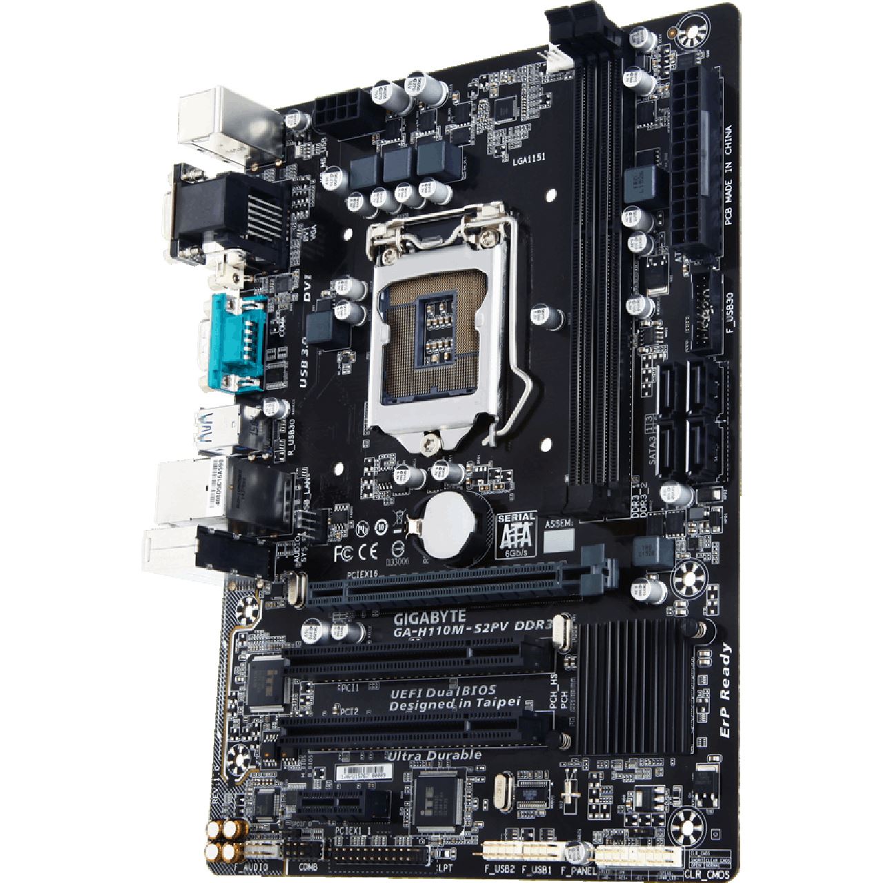 Gigabyte GA-H110M-S2PV Intel H110 So.1151 Dual Channel DDR3 mATX Retail ...