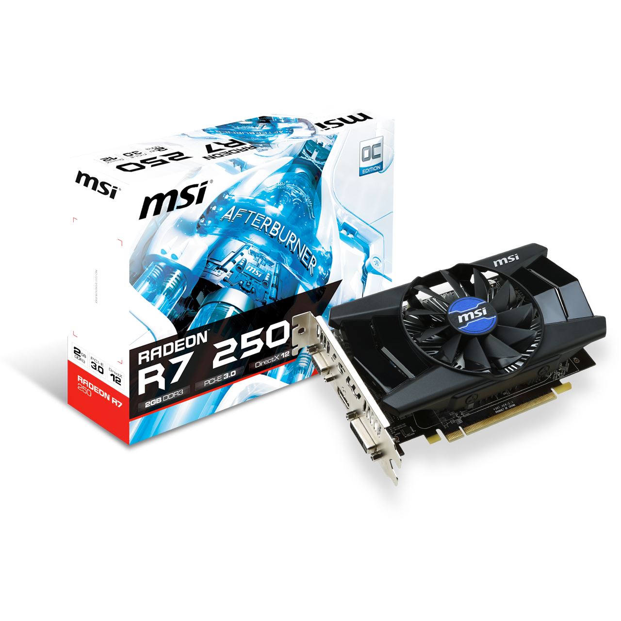 2GB MSI Radeon R7 250 OCV1 Aktiv PCIe 3.0 x16 (Retail) - | Mindfactory.de