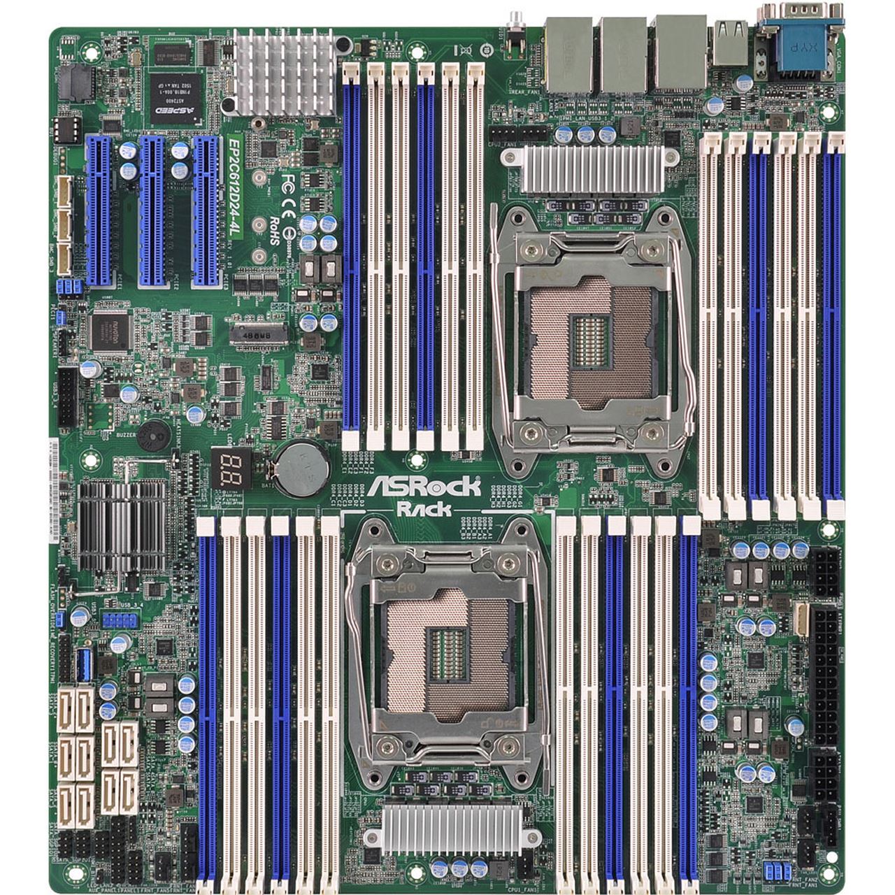 ASRock EP2C612D24-4L Intel C612 2x So.2011-3 Quad Channel DDR4 SSI EEB ...