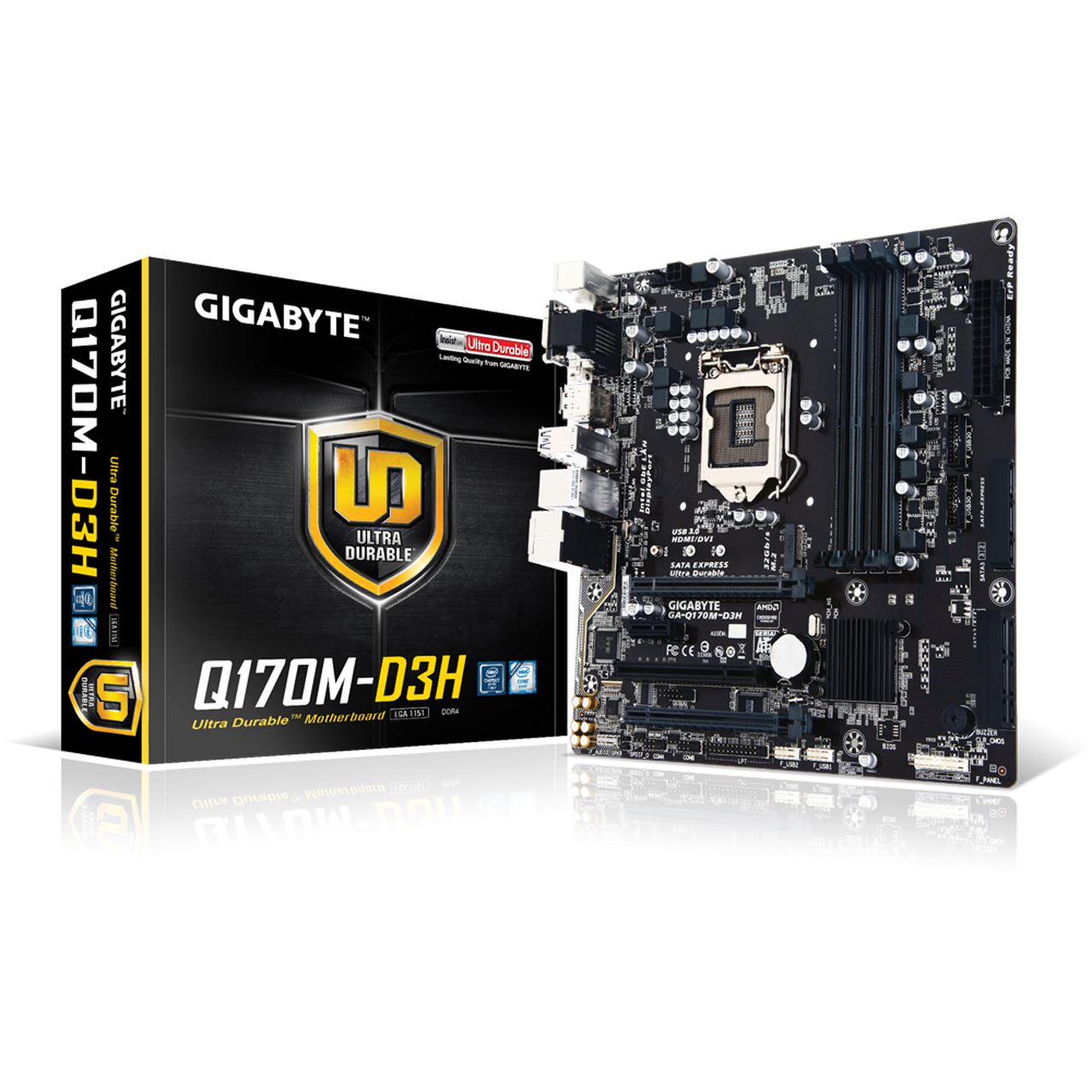 Gigabyte GA-Q170M-D3H Intel Q170 So.1151 Dual Channel DDR4 mATX Retail - INTEL Sockel 1151