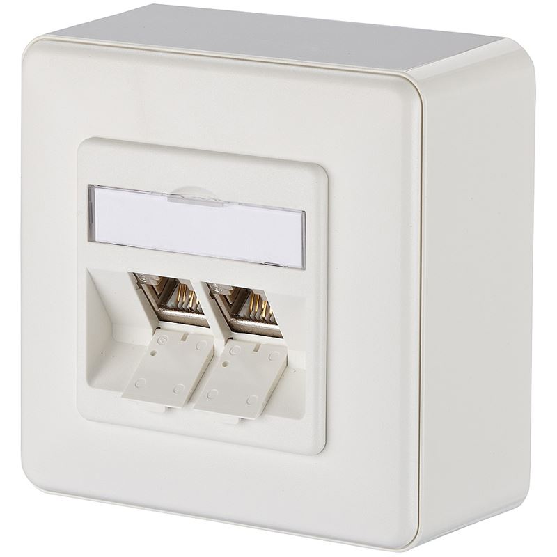 Metz Connect BTR Datendose E-DAT C6, Cat 6, 2-fach, Aufputz, perlweiß ...