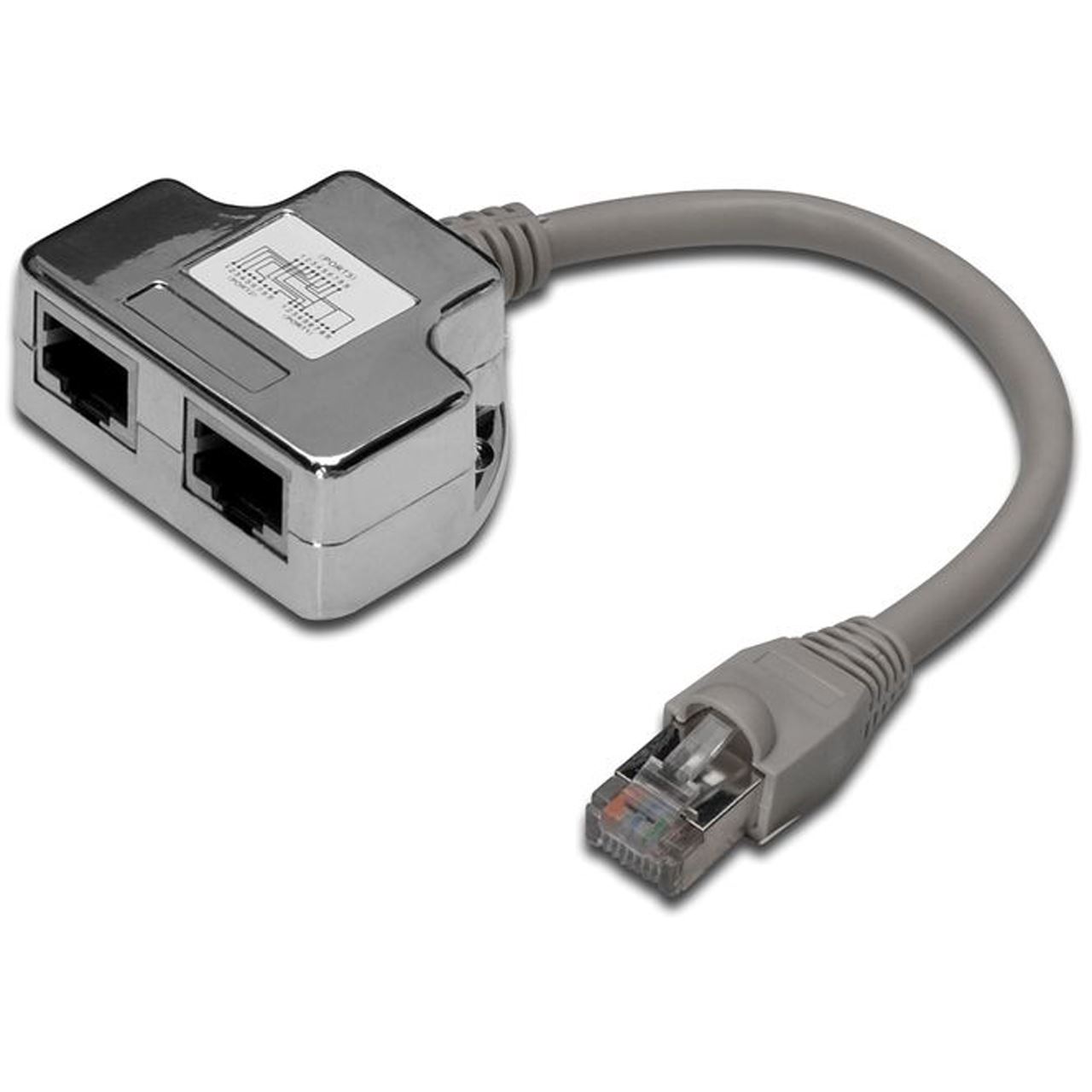 Digitus Patchkabel Adapter DIGITUS Cat5e 2x RJ45 -> 1x RJ45 0.19m - USB ...