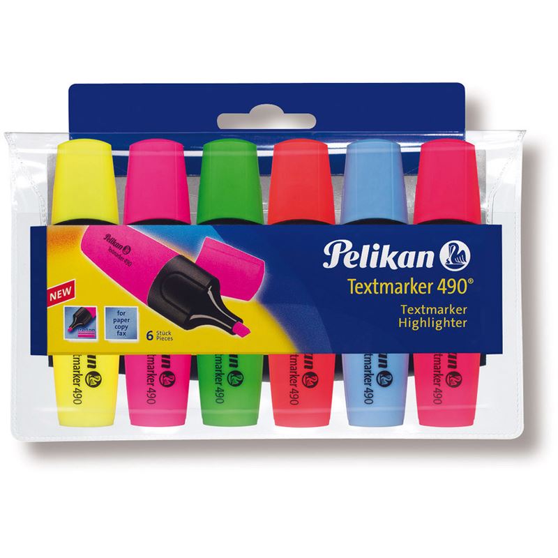 Pelikan Textmarker 490 6ST Etui farbig sortiert - Textmarker ...