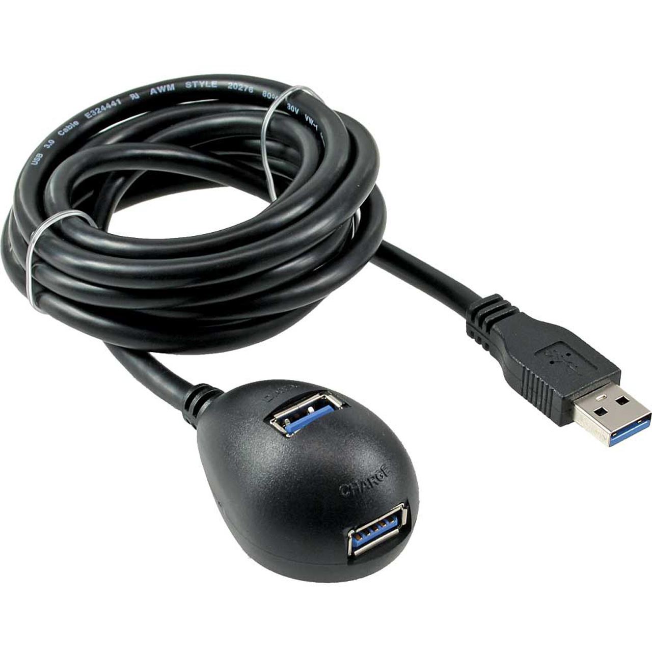 2.00m InLine USB3.0 Verlängerungskabel USB 3.0 USB A Stecker auf 2xUSB ...