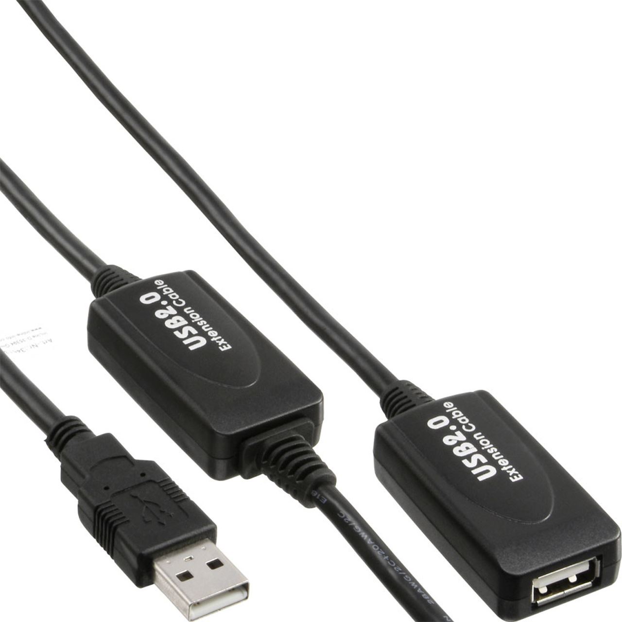 15.00m InLine USB2.0 Verlängerungskabel aktiv USB A Stecker auf USB A ...