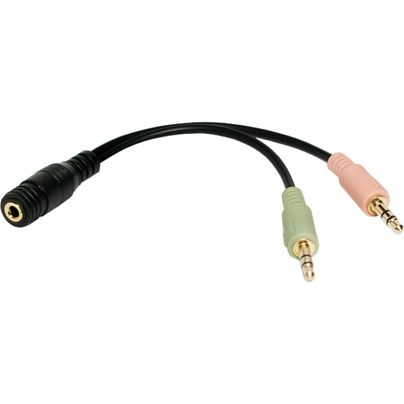 0.15m LogiLink Audio Adapterkabel 3.5mm Klinke Buchse auf 2x3.5mm ...