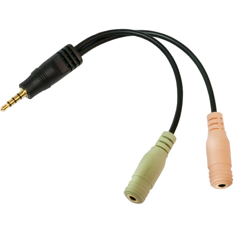 0.15m LogiLink Audio Adapterkabel 3.5mm Klinken-Stecker auf 2x3.5mm ...