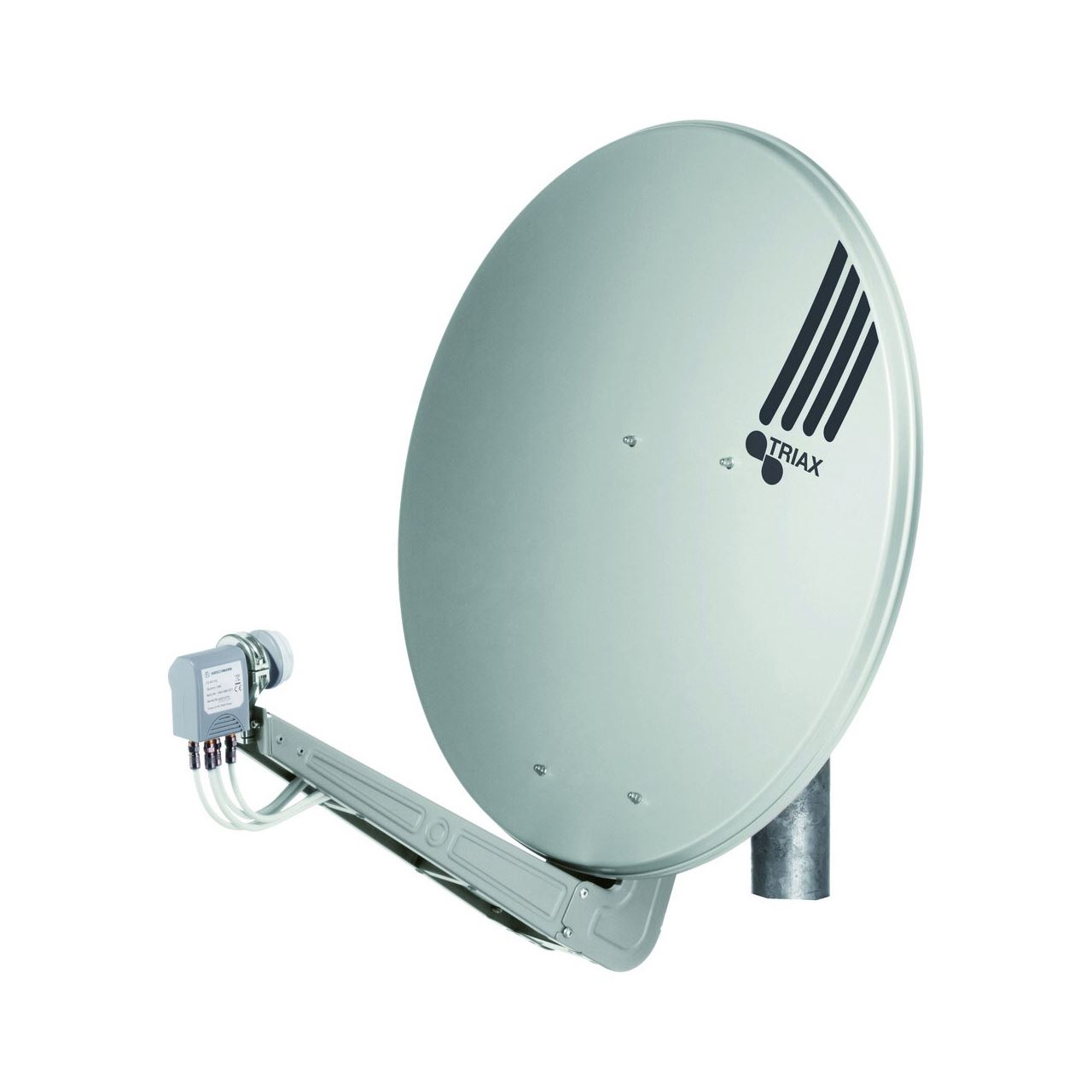 TRIAX Satellitenantenne Alu 85cm zi-rt m.Masth 40mm ziegelrot Multifeed ...