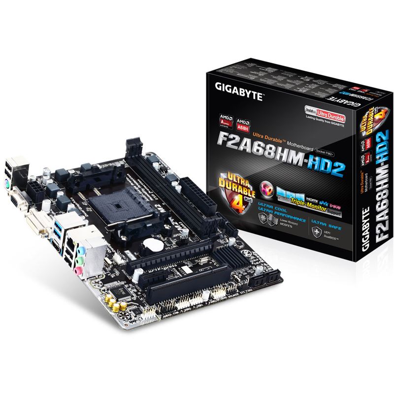 Gigabyte GA-F2A68HM-HD2 AMD A68H So.FM2+ Dual Channel DDR3 mATX Retail ...