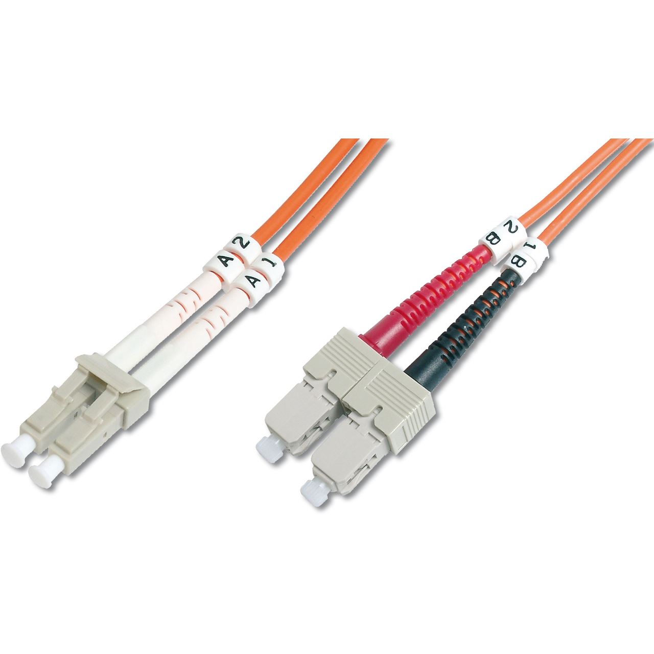 7.00m Digitus LWL Duplex Patchkabel LC Stecker auf SC Stecker orange ...