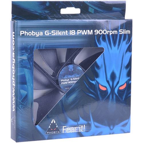 Phobya G-Silent 18 Slim PWM 180x180x25mm 1000-1450 U/min 20-29,9 dB(A ...
