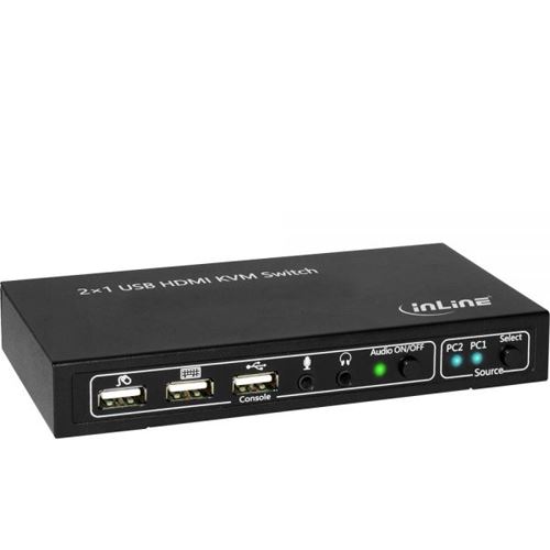 InLine KVM Desktop Switch, 2-fach, HDMI, USB 2.0 Hub, mit Audio - KVM ... InLine KVM Desktop Switch, 2-fach, HDMI, USB 2.0 Hub, mit Audio - KVM ...