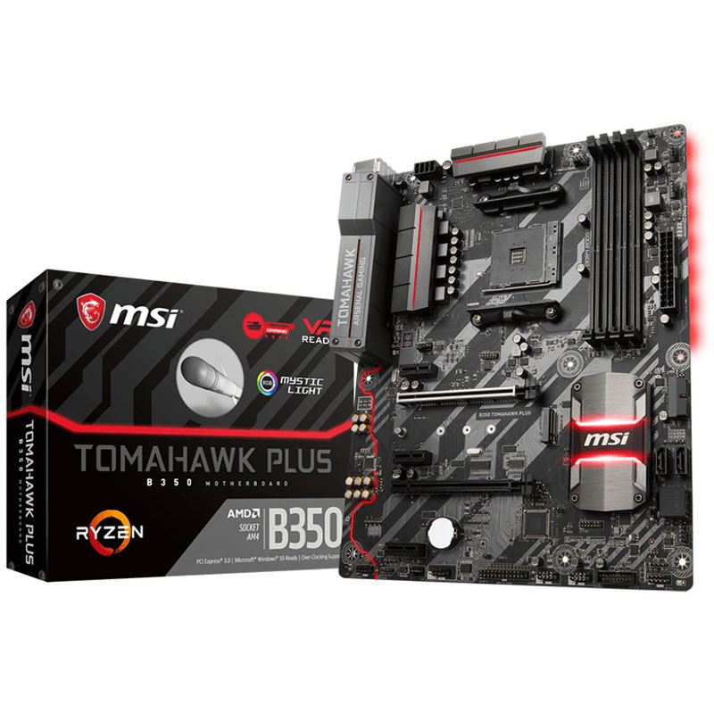 MSI B350 TOMAHAWK PLUS AMD B350 So.AM4 Dual Channel DDR4 ATX Retail ...