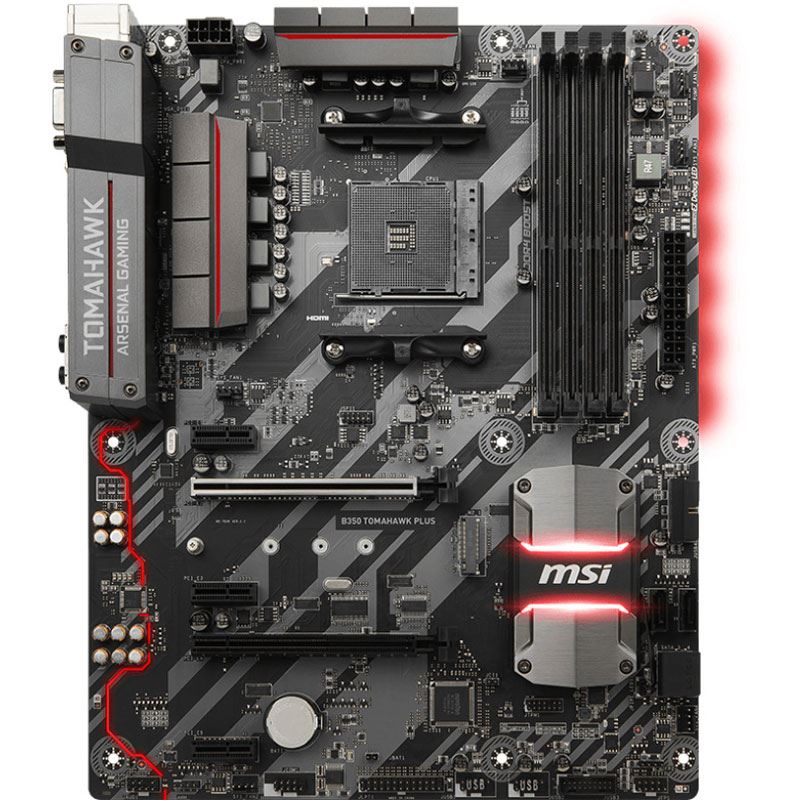 MSI B350 TOMAHAWK PLUS AMD B350 So.AM4 Dual Channel DDR4 ATX Retail ...
