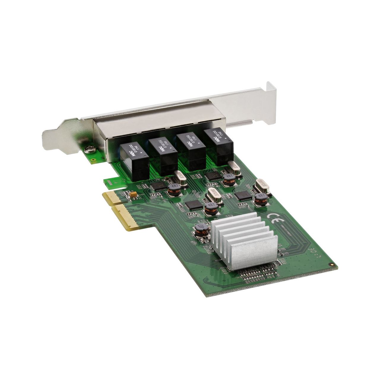 InLine 4x Gigabit Netzwerkkarte, PCIe x4, 4x 1GBit/s, inkl. low profile ...
