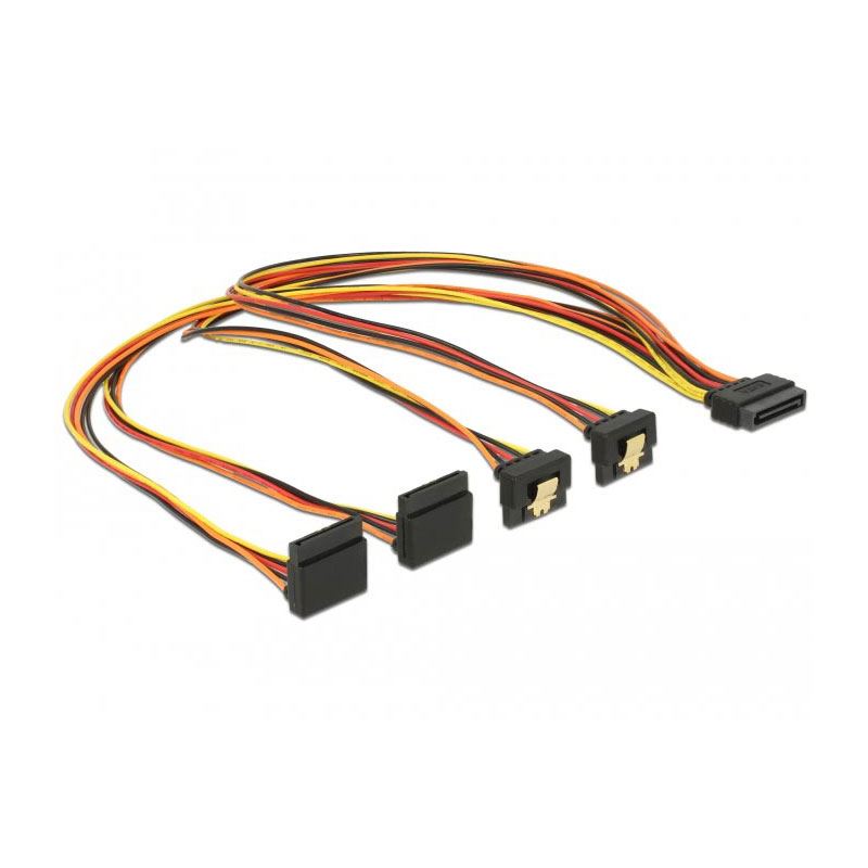 Delock Stromkabel SATA 15Pin > 4x15Pin St/Bu unt./oben 50cm - Zubehör ...