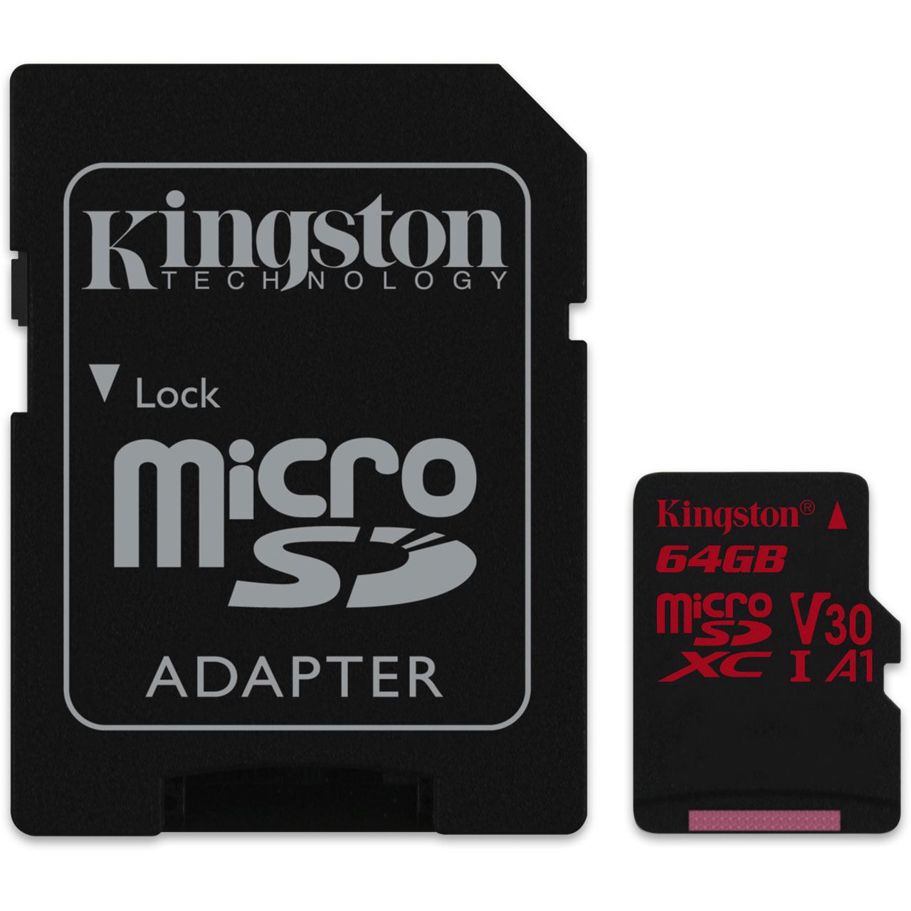 64 GB Kingston Canvas React microSDXC UHS-I A1 V30 Retail inkl. Adapter ...