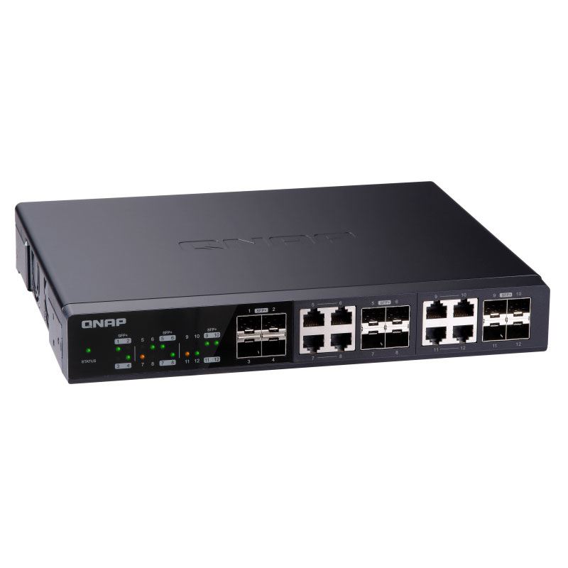 Qnap SWI QSW-1208-8C 10G 8x RJ45/SFP+ shared, 4x SFP+ - Switch 10 / 100 ...