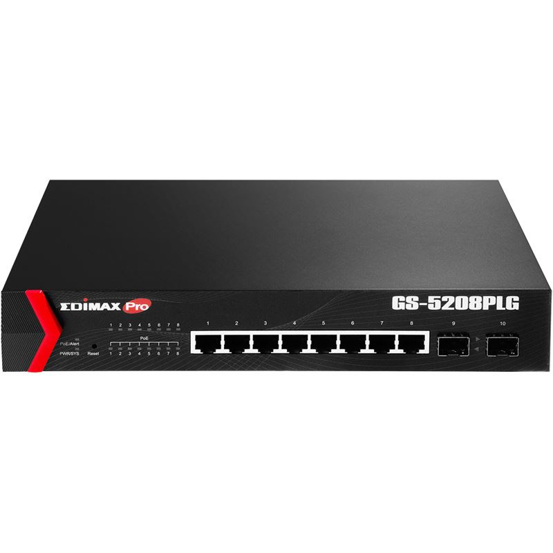 Edimax Switch Pro 8x GE GS-5208PLG (POE) - Switch 10 / 100 / 1000 ...