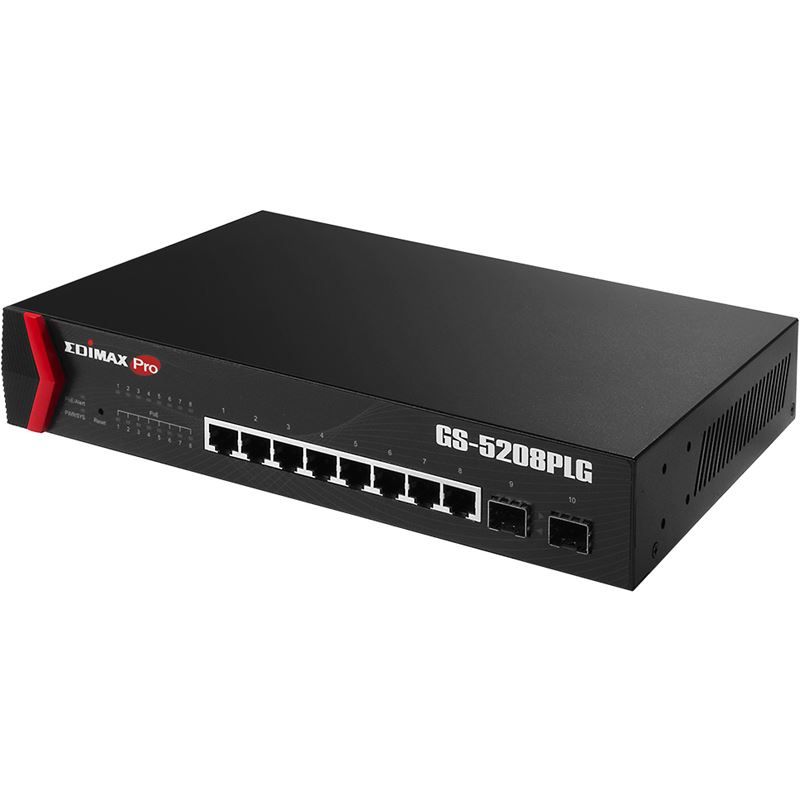 Edimax Switch Pro 8x GE GS-5208PLG (POE) - Switch 10 / 100 / 1000 ...