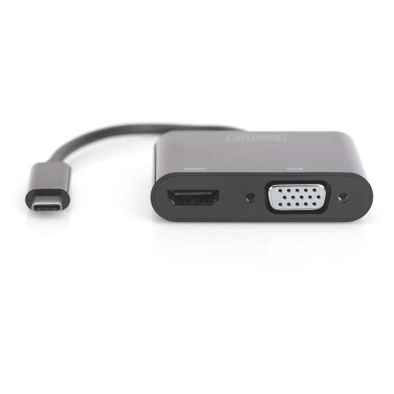 Digitus Adapter USB3.0/C -> HDMI + VGA 4K schwarz - Displayport ...