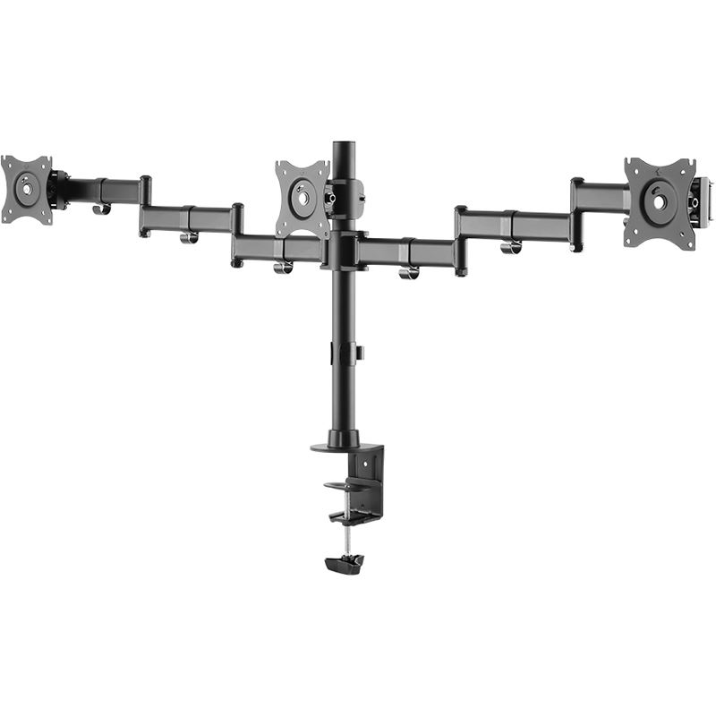 Icy Box Monitor Arm IcyBox 3 Monitore bis zu 27"/8kg neig&schw silber ...