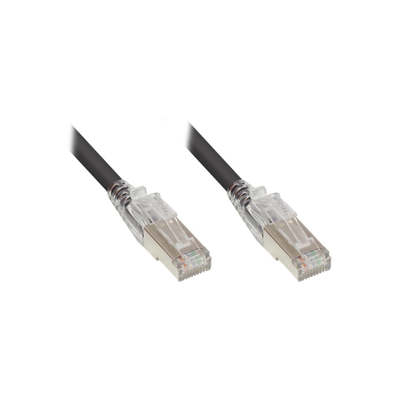 10.00m Good Connections Cat. 6a Patchkabel S/FTP RJ45 Stecker auf RJ45 Stecker Schwarz LSZH