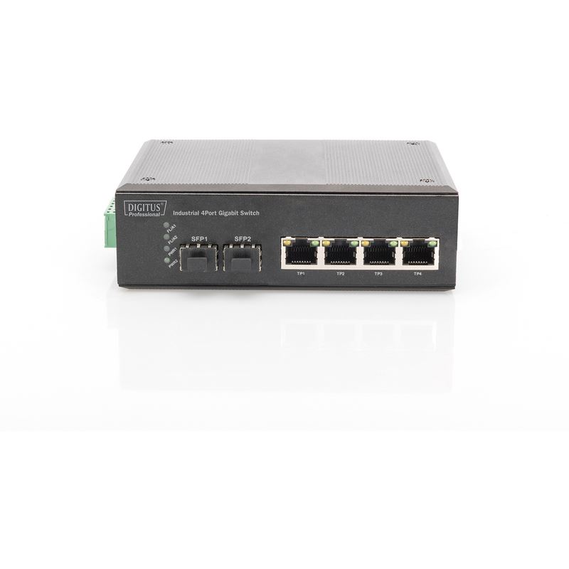 Digitus Switch 4Port Gigabit m. 2 SFP Uplink - Switch 10 / 100 / 1000 ...
