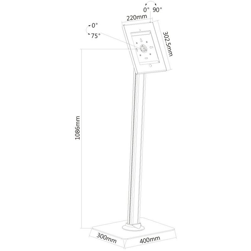Neomounts by Newstar S300 Tablet Floor Stand for Apple iPad 2/3/4/Air ...