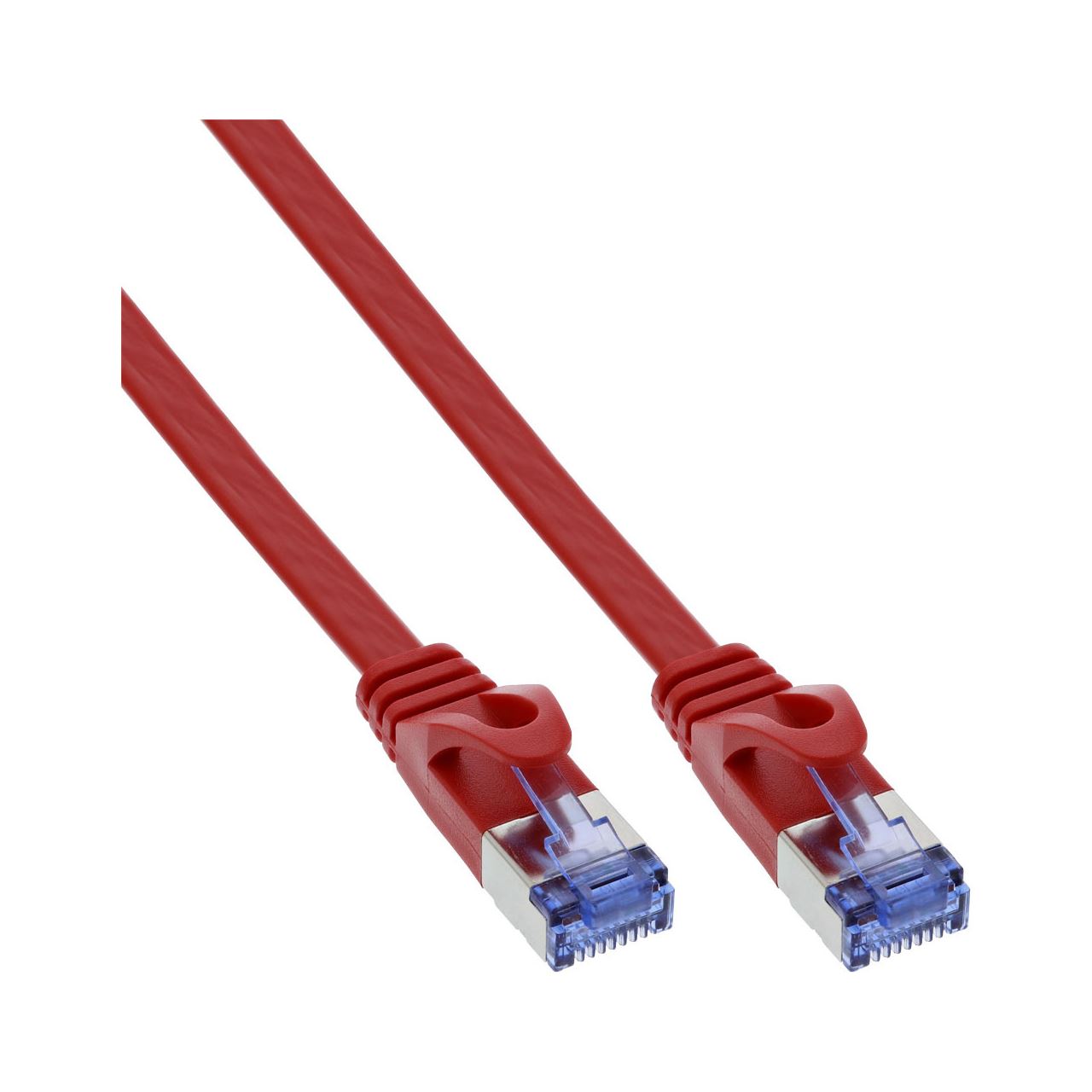 (€3,45*/1m) 2.00m InLine Cat. 6a Patchkabel flach U/FTP RJ45 Stecker auf RJ45 Stecker Rot