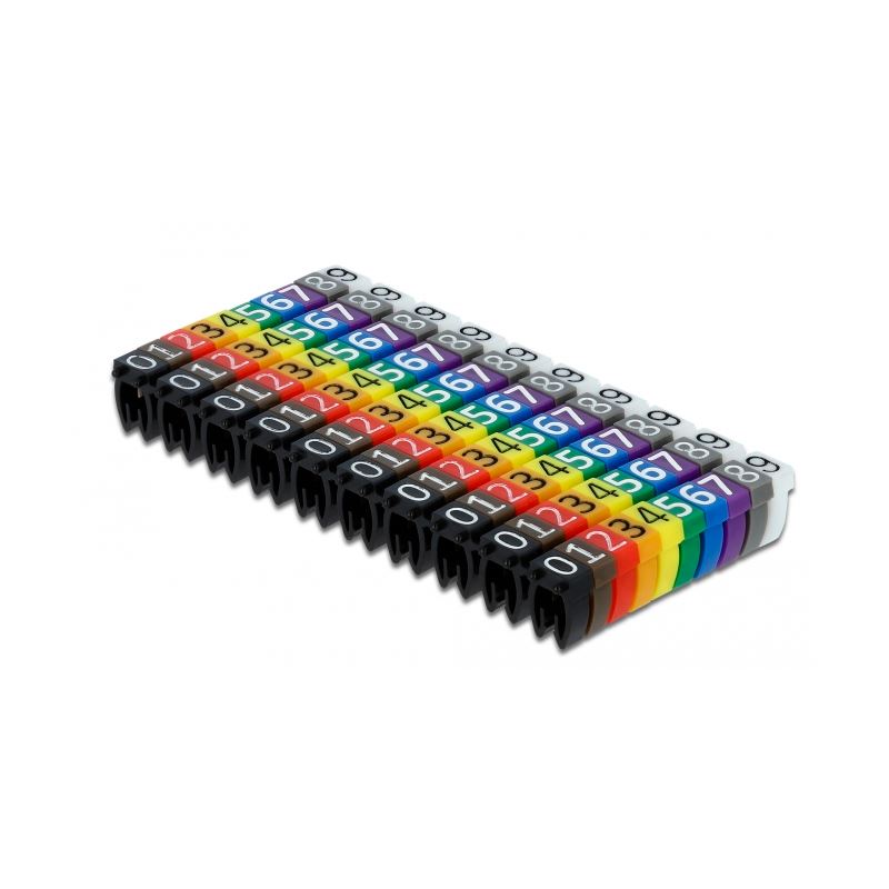 Delock Kabelmarker Clips 0-9 farbig 100-teilig - Zubehör für ...