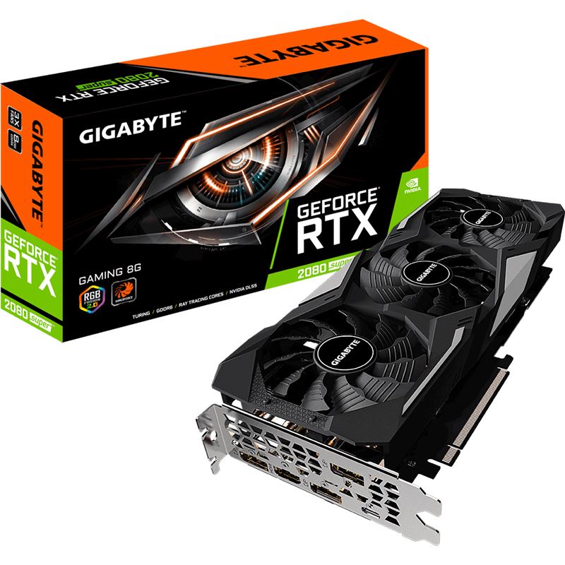 8GB Gigabyte GeForce RTX2080 SUPER Gaming PCI-E, HDMI, 3xDP, USB-C ...