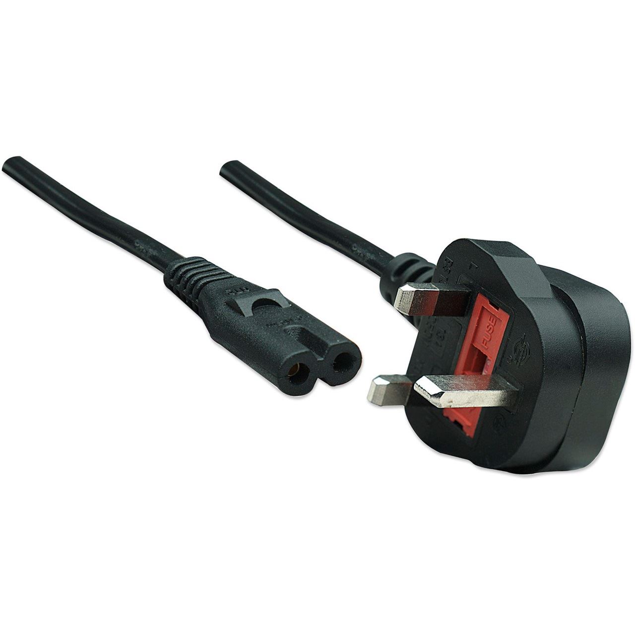 (€3,83*/1m) 1.80m Manhattan Strom Anschlusskabel Stecker England auf C7 ...