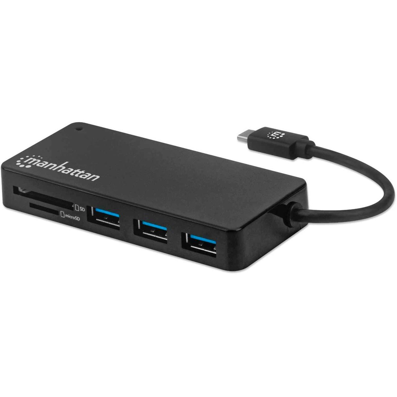 Manhattan 3-Port USB 3.2 Gen 1 Hub C-St./3 xA & Card Reader - USB Hubs ...