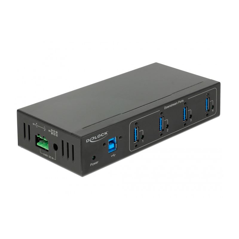 Delock Externer Industrie Hub 4 x USB 3.0 Typ-A mit 15 kV ESD Schutz ...