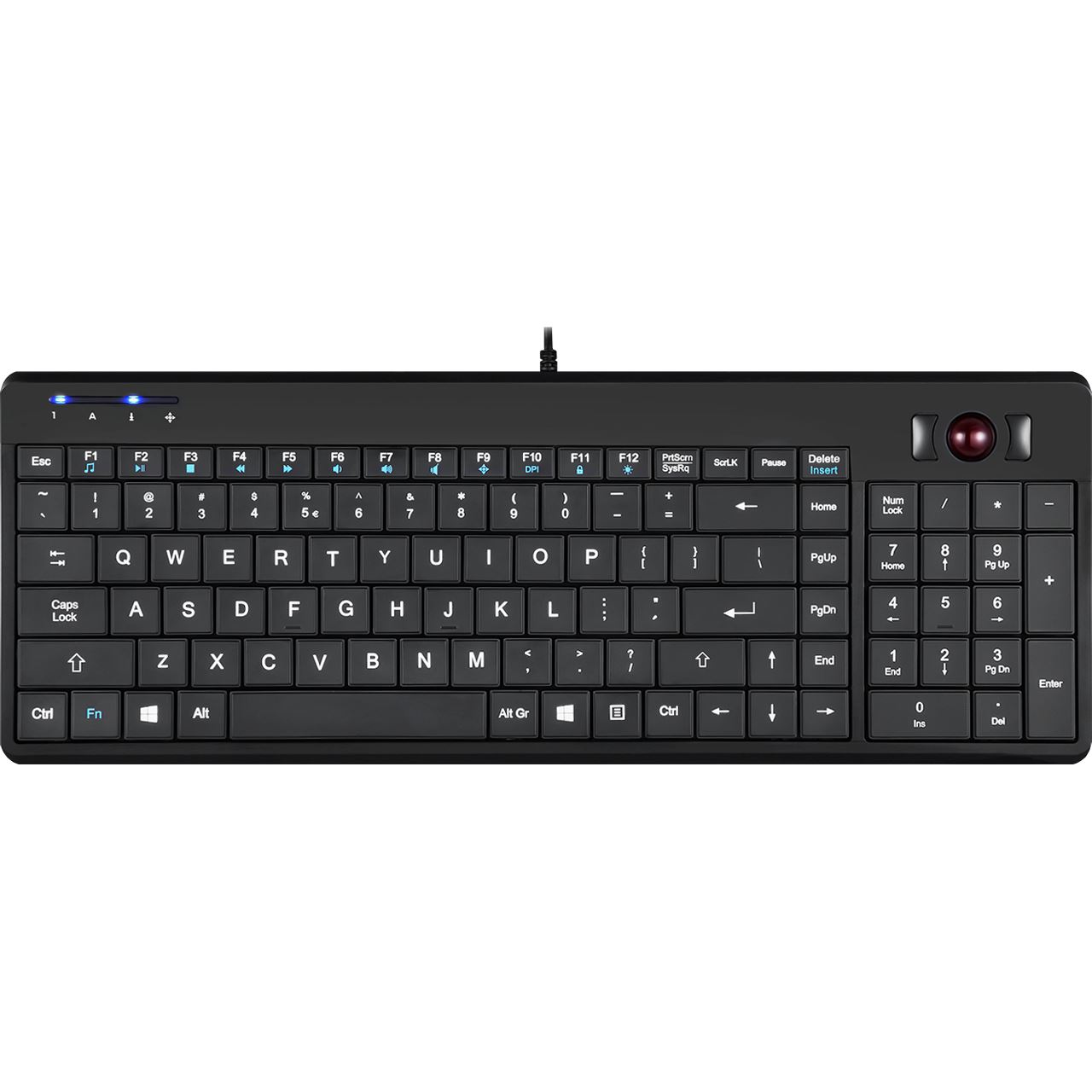 Perixx PERIBOARD-520 DE Layout kompakte USB-Tastatur, Trackball ...