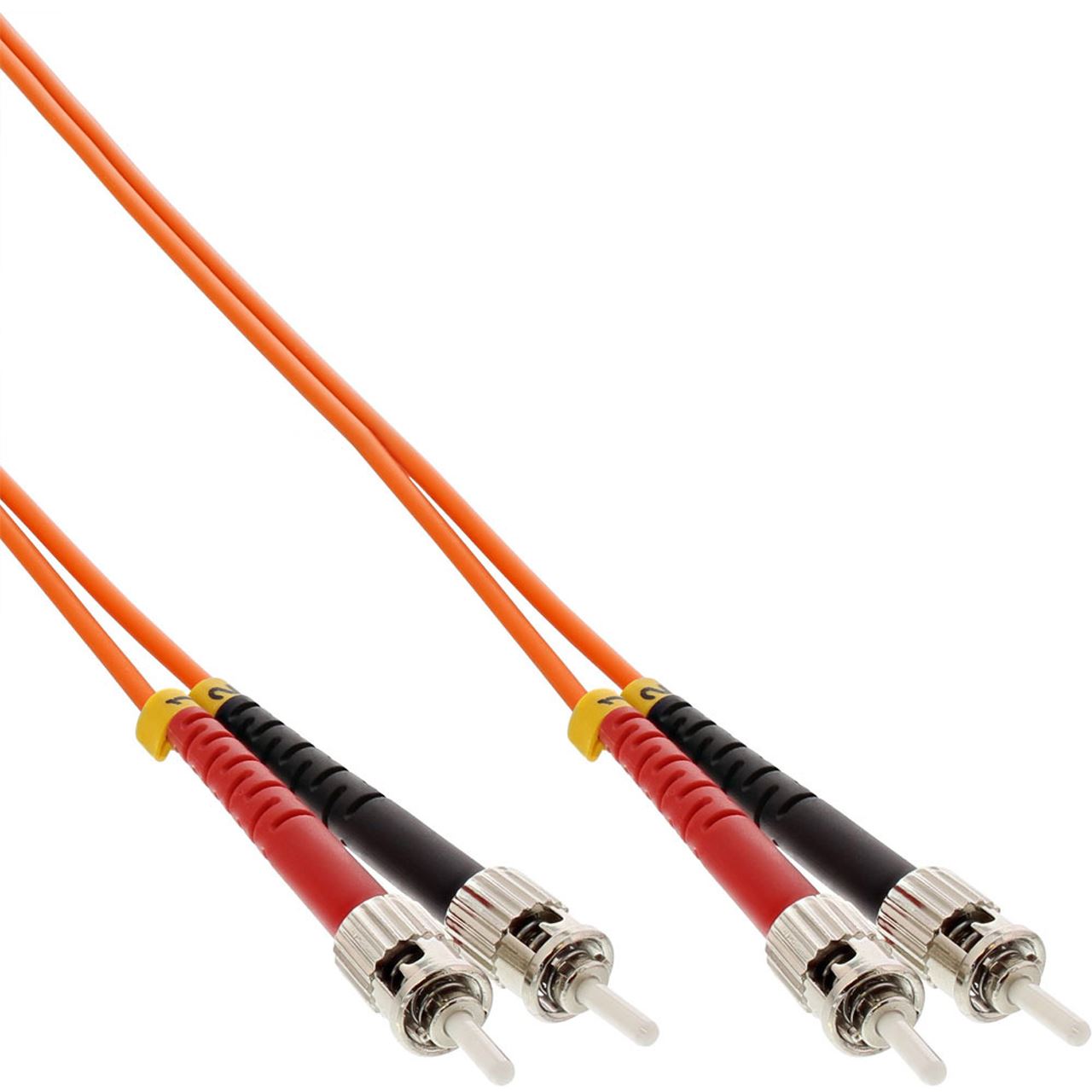 10.00m InLine LWL Duplex Patchkabel 50/125 µm OM2 ST Stecker auf ST ...
