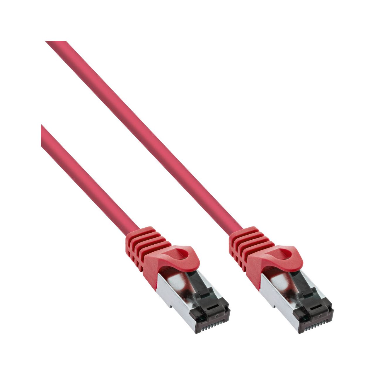 2.00m InLine Cat. 8.1 Patchkabel S/FTP PiMF 2000MHz RJ45 Stecker auf RJ45 Stecker Rot halogenfrei