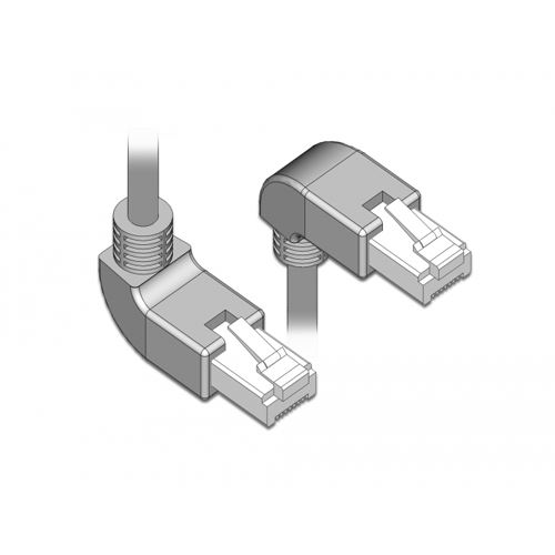 1.00m Delock Cat. 6 Patchkabel gewinkelt RJ45 Stecker gewinkelt auf ...