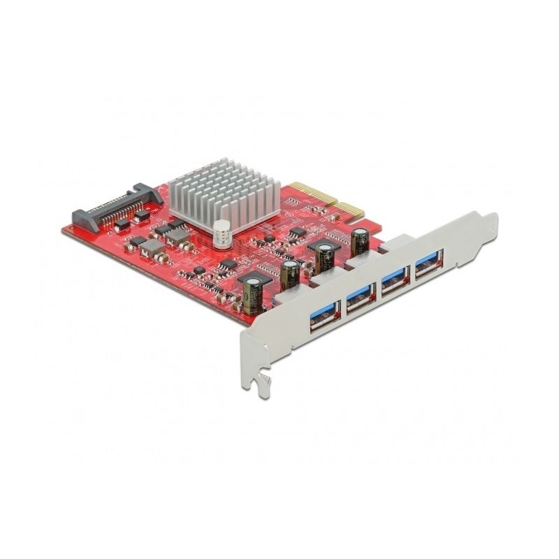 Delock PCI Express x4 Karte zu 4 x extern SuperSpeed USB 10 Gbps ...