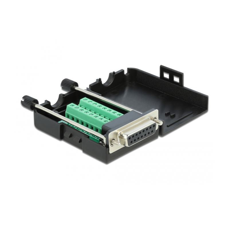 Delock Sub-D15 Buchse zu Terminalblock Adapter mit Gehäuse 66567 - VGA ...