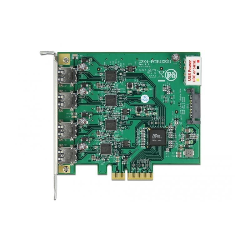 Delock PCI Express x4 Karte zu 4 x extern USB 3.0 Quad Channel 89396 ...