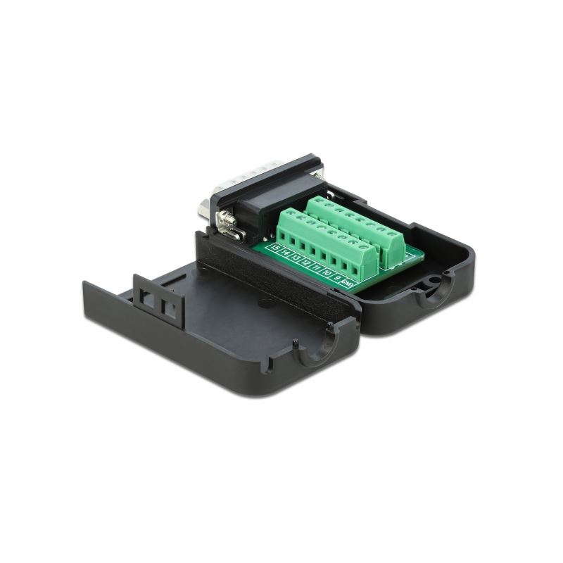 Delock Sub-D15 Stecker zu Terminalblock Adapter mit Gehäuse 66568 - USB ...