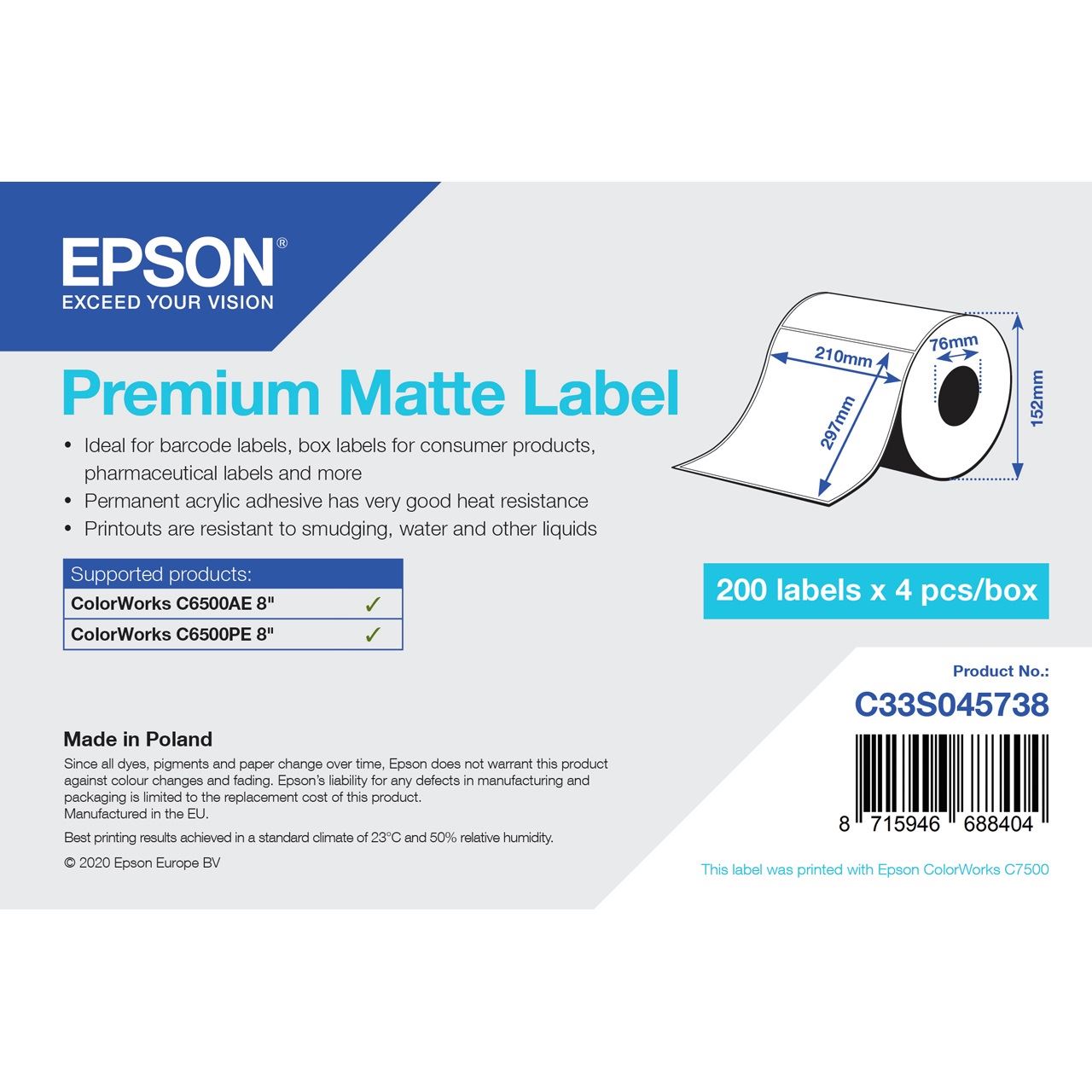 Epson PREMIUM MATTE LABEL DIE CUTROL - | Mindfactory.de