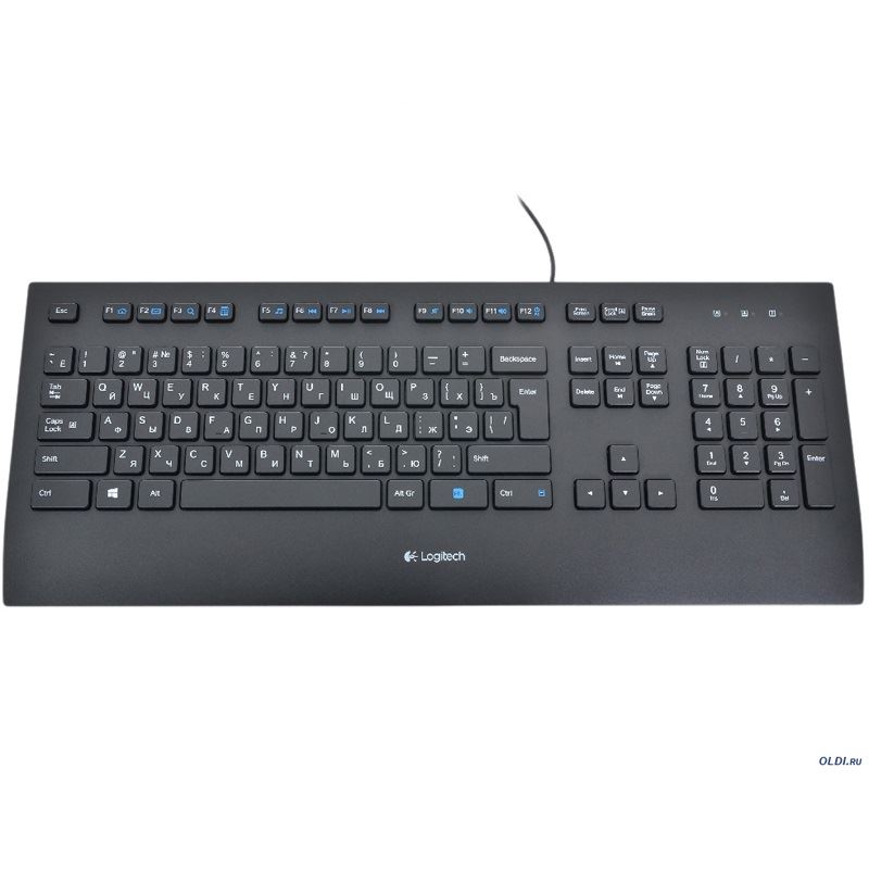 Logitech K280e corded Keyboard USB black for Business INTNL RU Layout ...