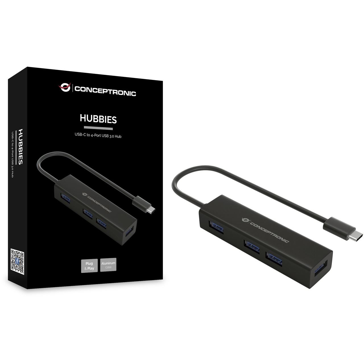 Conceptronic USB-Hub 4Port USB-C -> USB3.0 - USB Hubs | Mindfactory.de
